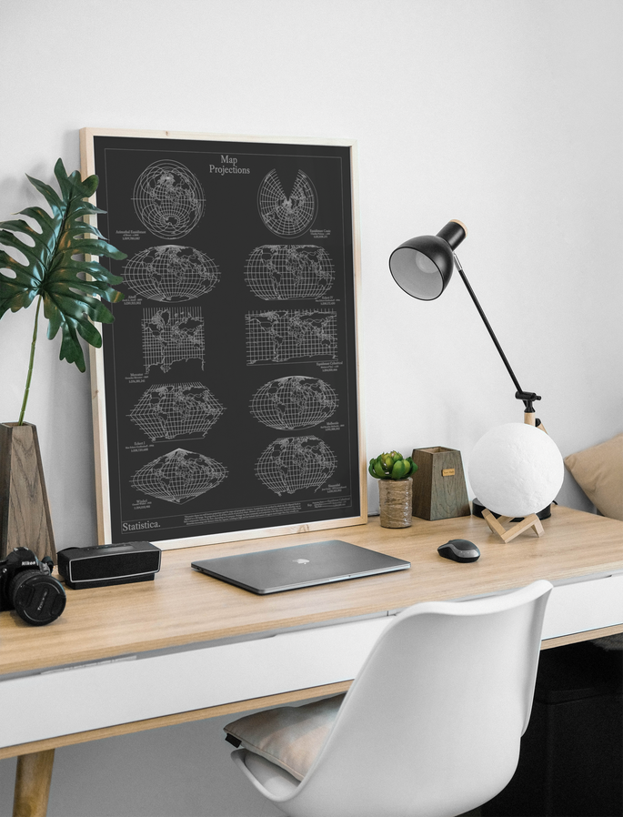 Projections Poster (Black) – Statistica Maps & Posters